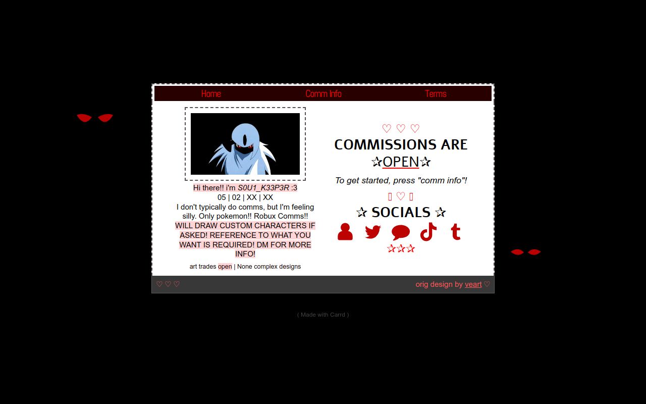 SOUL'S PKMN COMM CARD!